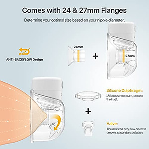 Goldeep Wearable Breastfeeding– Hands Free Portable,3 Modes & 12 Levels Electric Breast Pump – LCD Screen, No Leakage, Low Noise, 27mm Default/24mm Flange