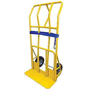Vestil HTWL-600-PN Steel Hand Truck Wide Load Pneumatic Wheels 600 Lb. Capacity Yellow