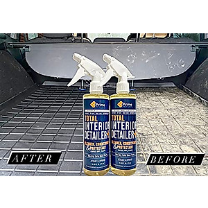 Prime Solutions Citrus Revive Total Interior Detailer+ | (4-in-1) Cleaner, Conditioner, Protectant, & Stain Remover Spray - (Leather, Vinyl, Plastic, Upholstery, & Fabric Surfaces)