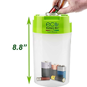 ECO Battery Bin - Test, Store & Recycle AA, AAA, C, D Batteries
