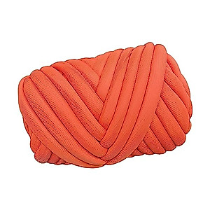 Gazechimp 250G Chunky Yarn Arm Knitting Yarn Polyester Yarn Length 787inch DIY Crochet Bulky Yarn Jumbo Tubular Yarn for Weaving Throw Baskets, Orange