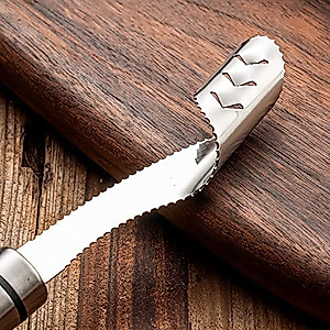 JIANYI Kitchen 2-in-1 Jalapeno Corer, 18/8 Stainless Steel Bell Pepper Corer Tool Remover with Serrated Edges, Jalapeno Pepper Corer and Deseeder For Removing Vegetable Tops & Seeds