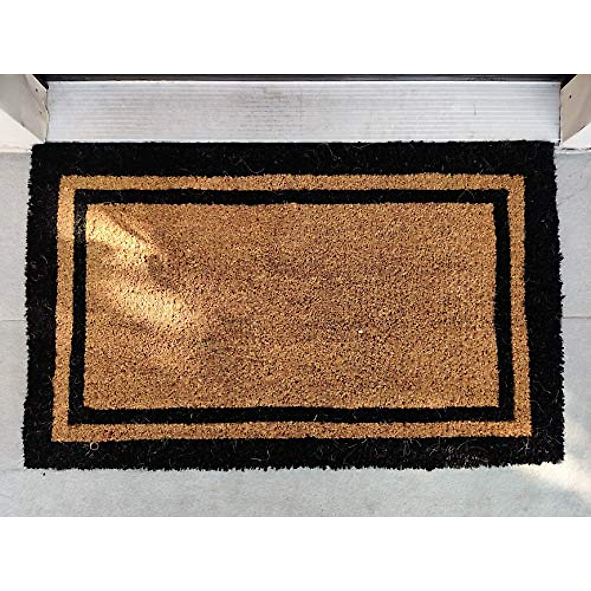 Kempf Black Border Coco Coir Doormat - Heavy Duty Doormats - 22" X 36"