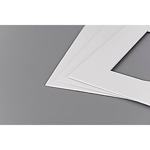 A PLUS MAX 8x10 White Picture Mat board with Core Bevel Cut Frame Mattes for 5x7 Pictures - Pack of 10