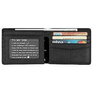 Jstud Wallet Card To Son from Mom Son Birthday Gifts Inspiratioanl Engraved Wallet Insert Card for Son