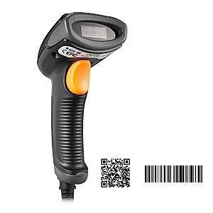 Bluehresy 2D Barcode Scanner USB Wired 1D 2D Datamatrix PDF417 QR Code Handheld Reader for Screen and Printed Bar Code Scan, Works with Windows Mac and Linux PC POS
