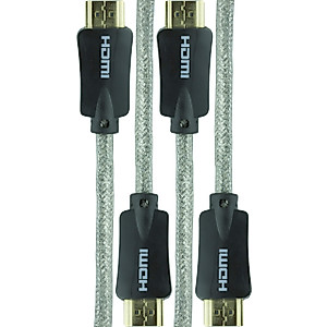 GE HDMI Cable, 2 Pack, 6 Feet, Full HD 1080p 4K 60Hz, HDMI 2.0, 18 Gbps, with Ethernet, HDR, for Smart TV, PS4, PS5, Xbox X, Blu-ray, Streaming, 33519