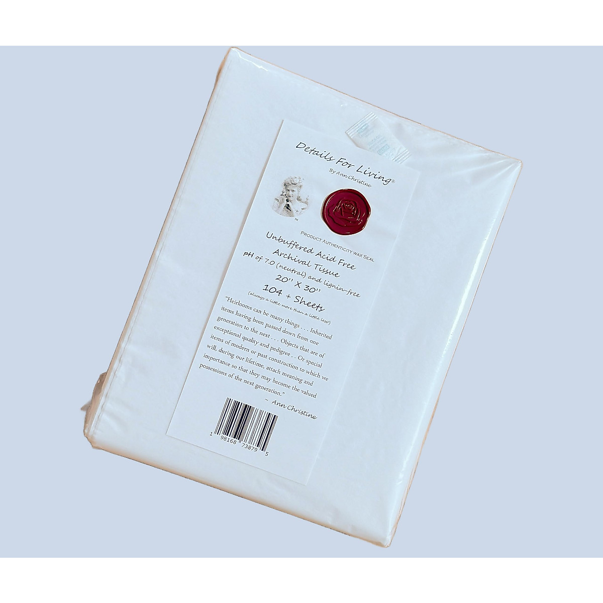 104+ Sheets Un-Buffered Acid, Sulfur & Lignin Free ARCHIVAL Tissue Paper 20x30in. Properly Pack & Store Your Textiles, Silver, Photos, Art & Much More. Details For Living