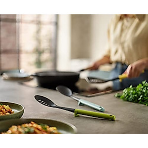 Joseph Joseph Duo 3-Piece Utensil Set with Integrated Tool Rests: Scratch-Free Use on Non-Stick Cookware, Includes Solid & Slotted Spoons and Turner, Heat-Resistant