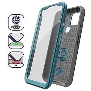 ENCASED RebelShield Designed for Pixel 5 Case with Screen Protector, Heavy Duty Full Body Protective Cover with Build-in Screen Guard for Google Pixel 5 5G - Blue
