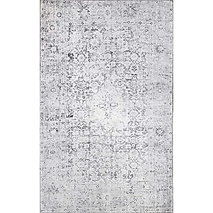 Superior Indoor Large Area Rug, Unique Rugs for Floor Accent, Bedroom, Living/Dining Room, Kitchen, Office, Entry, Rustic Home Decor, Huda Collection, Charcoal, 10' x 14'
