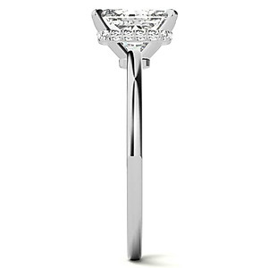 Solitaire Moissanite Engagement Ring Set, 2 CT Radiant Cut Moissanite Bridal Wedding Ring Set for Women, Anniversary / Propose Gifts Her, VVS1 Colorless, 10K 14K 18K Solid Gold, 925 Silver (10K Solid White Gold)