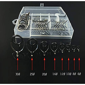 VGEBY 75 Pcs Fishing Rod , Stainless Steel Ceramic Fishing Rod Guides Tip Rings Fishing Rods and Accessories Fishing Rod Guides