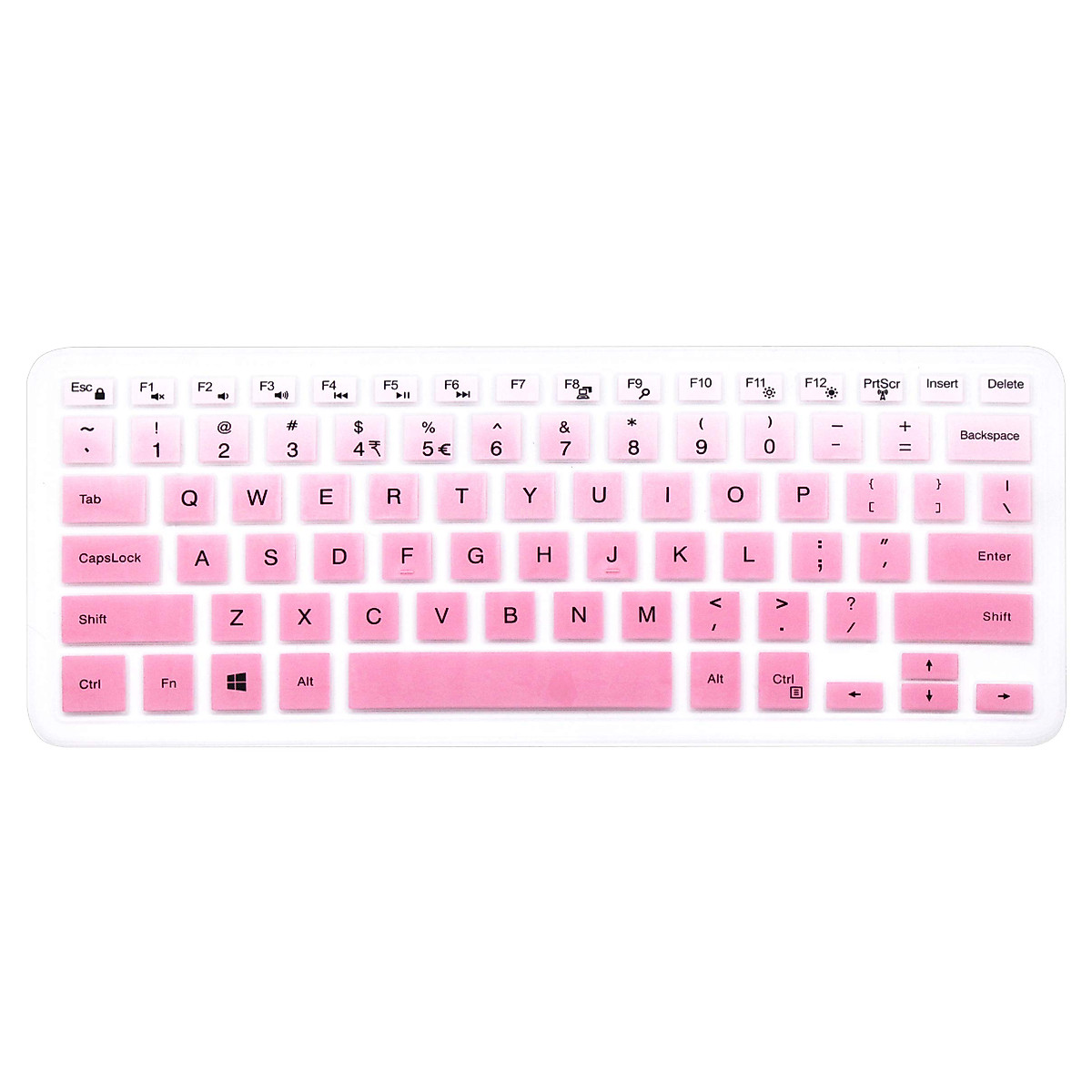 Keyboard Skin Compatible with 13.3" Dell Inspiron 13 5000 7000 Series 5368 i5378 5379 7370 7373 7368 7378 & 15.6" Dell Inspiron 15 5568 5578 5579 7568 7570 7573 7579 (NO Numeric Keypad) (Ombre Pink)