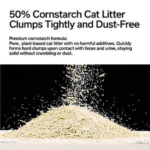 pidan Cornstarch Cat Litter with Tofu Litter,Clumping,No Dust,Natural Litter Ultra Absorbent and Fast Drying,Non-Stick 5.3lb/Bag (1 Bag)
