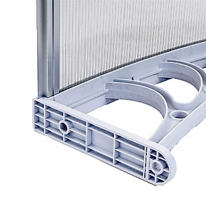 Window Awning Door Canopy, Outdoor Polycarbonate Cover Outdoor Front Door Patio Canopy UV Rain Snow Sunlight Protection (40" x 32", White Canopy/White Bracket)