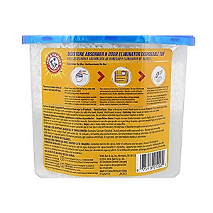 Arm & Hammer Moisture Absorber & Odor Eliminator 14oz Tub, 3 Pack - Eliminates Musty Odors & Freshens Air for Closets, Laundry rooms, Mud Rooms, white