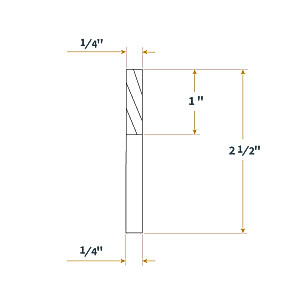 POWERTEC Solid Carbide Up Cut Spiral Router Bit, 1/4" Shank and 1/4 inch Cutting Dia., 1-Inch Cutting Length, Woodworking Router bits for use on CNC and Router Tool (73002)