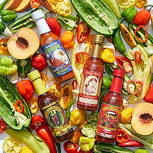 Pepper Palace Wild to Mild Hot Sauce Variety Gift Kit: Tr3s Diablos, Garlic Fusion, Southern Peach and Vidalia Onion Hot Sauce, and Chocolate Habanero Sauces