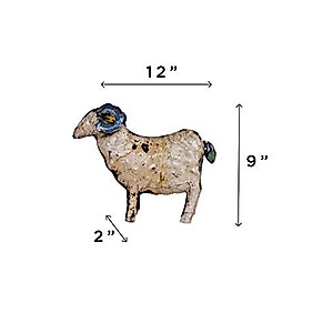 De Kulture Handcrafted Recycled Iron Sheep Decorative Collectible Figurine Showpiece Beautify Home Office Christmas Party Décor Ideal for Garden Balcony Terrace Decoration 12x2x9 (LWH) Inches