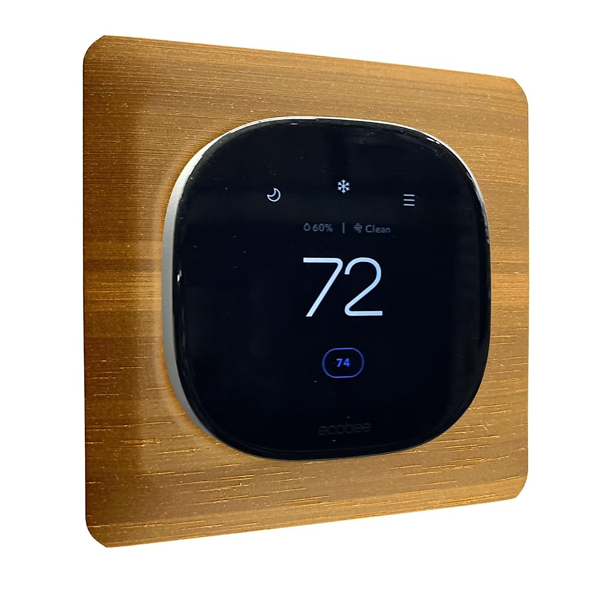 Chestnut Wood Square Wall Plate for Ecobee Smart Thermostat Enhanced and Premium Cover Trim Backplate