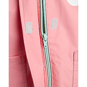Pink Platinum Girls' Jacket - Lightweight Waterproof Raincoat with Polar Fleece Lined Hood, Size 6X, Soft Coral