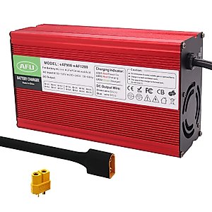 84V 10A Li-ion Battery Charger Red Aluminum Case Safe and Durable Used for 20S 72V Lithium Battery Smart Charger DC Output XT60 Male Connector