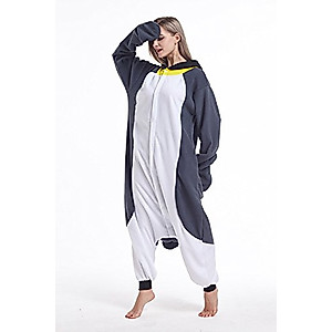 Sqlszt Women Men Adult Animal Penguin One Piece Onesie Cosplay Pajama Costume XL