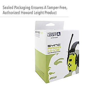 Howard Leight by Honeywell Sync Hi-Visibility Digital AM/FM Radio Earmuff (1030390),Bright Yellow/Green, Unisex