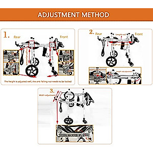 YUEG Dog Wheelchair Four Wheels Adjustable Pet Wheelchair Dogs Front and Hind Leg Rehabilitation Cart Paralyzed Pet Walk Assistant for Handicapped Small Medium Large Dogs L