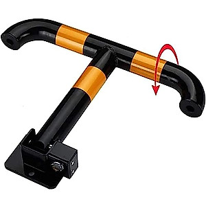 Parking Barrier Post Safety Bollard T-Shaped Heavy Duty Car Parking Space Lock Bollard Folding Lane Parking Barriers Security Posts for Private, Business, with Screws & Key (Color : Yellow, Size : 5