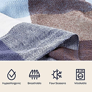 Lavish Home Allure Plaid Soft Blanket-Oversized, Luxuriously Fluffy, Vintage-Look and Cashmere-Like Woven Acrylic-Breathable and Stylish Throws