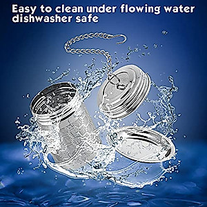 Tea Infuser, Tea Strainer Fine Mesh Tea Filter 304 Stainless Steel Honeycomb Design with Extended Chain Hook to Brew Loose Leaf Tea Small 210601-2