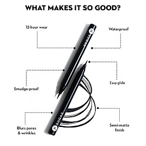 Sugar Cosmetics Wingman Waterproof Microliner01 I'll Be Black (Black)micro precision tip, jet-black formula, Smudgeproof