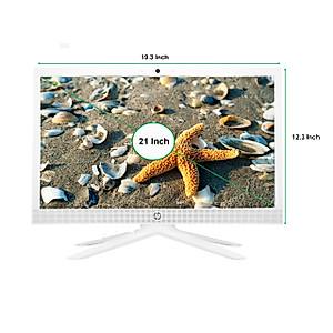 HP All in One Desktop 21 Inch PC 21-B0024 Computer, AMD A4-9125 Processor |4GB Ram, 128GB Solid State Drive| Webcam, Speakers, HDMI, WiFi and Bluetooth, Keyboard Mouse Windows 10, White (Renewed)