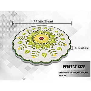 Ceramic Stone Trivets for Hot Pots and Pans, Versatile Trivet with Cork Base, Heat Resistant Mats for Countertop, Trivets for Hot Dishes, Set of 4