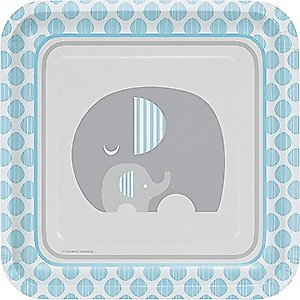 Creative Converting Little Peanut-Boy Square Paper Plates (8 Count), 9"