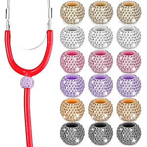 18 Pieces Bling Crystal Stethoscope Charms Stethoscope ID Name Tags, Charmed Crystal Stethoscope Charms Nurse Accessories for Nurse Accessory, Nurse, Vet, White, Purple, Pink, Yellow, Gold, Gray