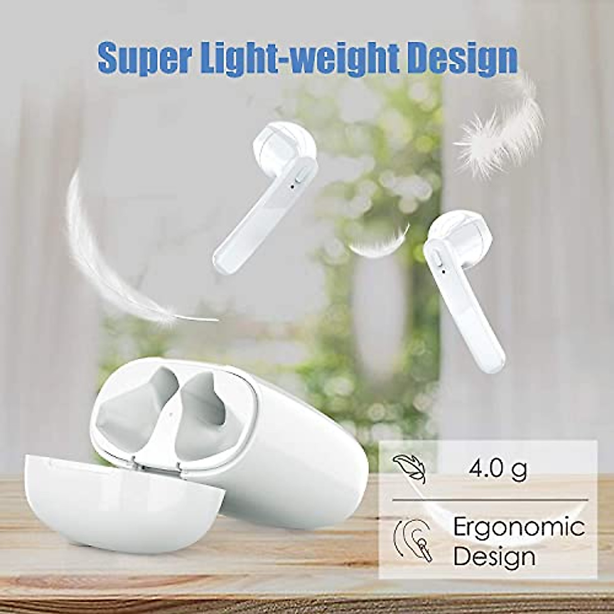 WixGear Bluetooth 5.0 Wireless Earbuds with Charging Case, HD Stereo Sound Earphones, 30H Playtime with Charging Case, IPX5 Waterproof with Built-in Microphone for Work/Travel/Gym