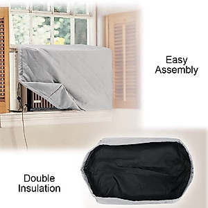 Indoor Air Conditioner Cover Window AC Unit Cover with Drawstring Double Insulation for Inside(21"x15"x3.5")