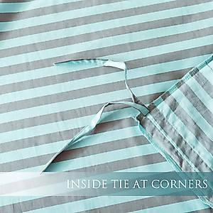 ANNA.Z HOME 3-Piece Cotton Duvet Cover Set. 100% Cotton Percale Fabric. Real Reversible Design. Pre-Washed Printed Fabrics. Soft and Easy Care. Modern Farmhouse Style. (Green, King Set)