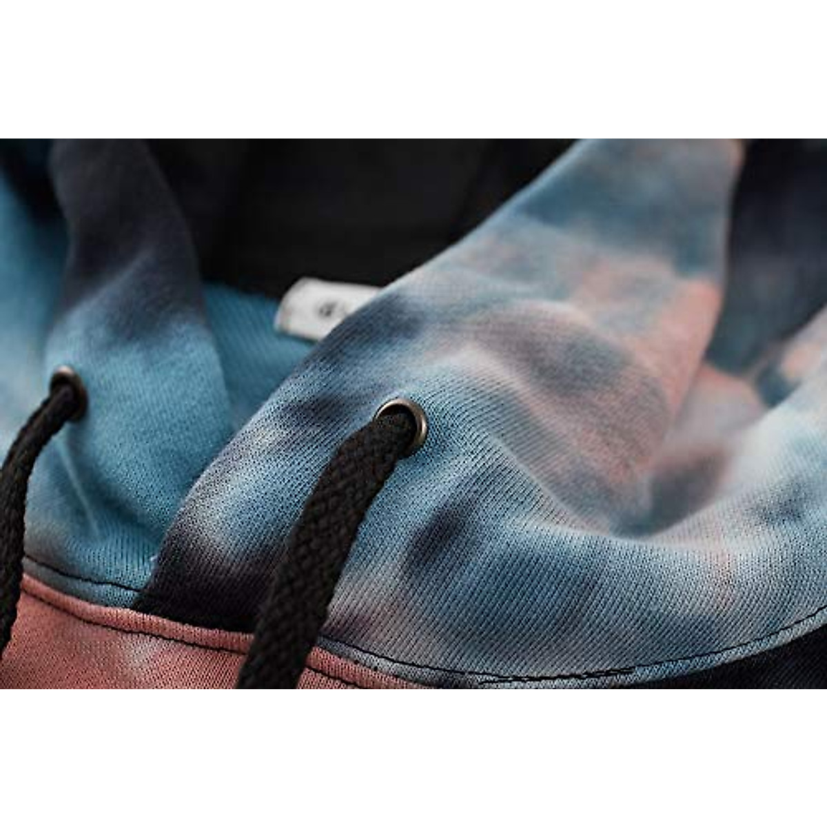 KLIEGOU Mens Tie-Dye Pullover Hooded Sweatshirt (288 Pink/Green L)