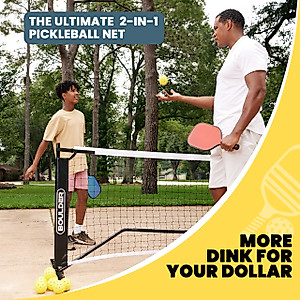 Boulder Pickleball Net - Premium USAPA Standard Full Court 22ft Pickleball Net Set with Additional 11ft Half Court Pickle Ball Tennis Net