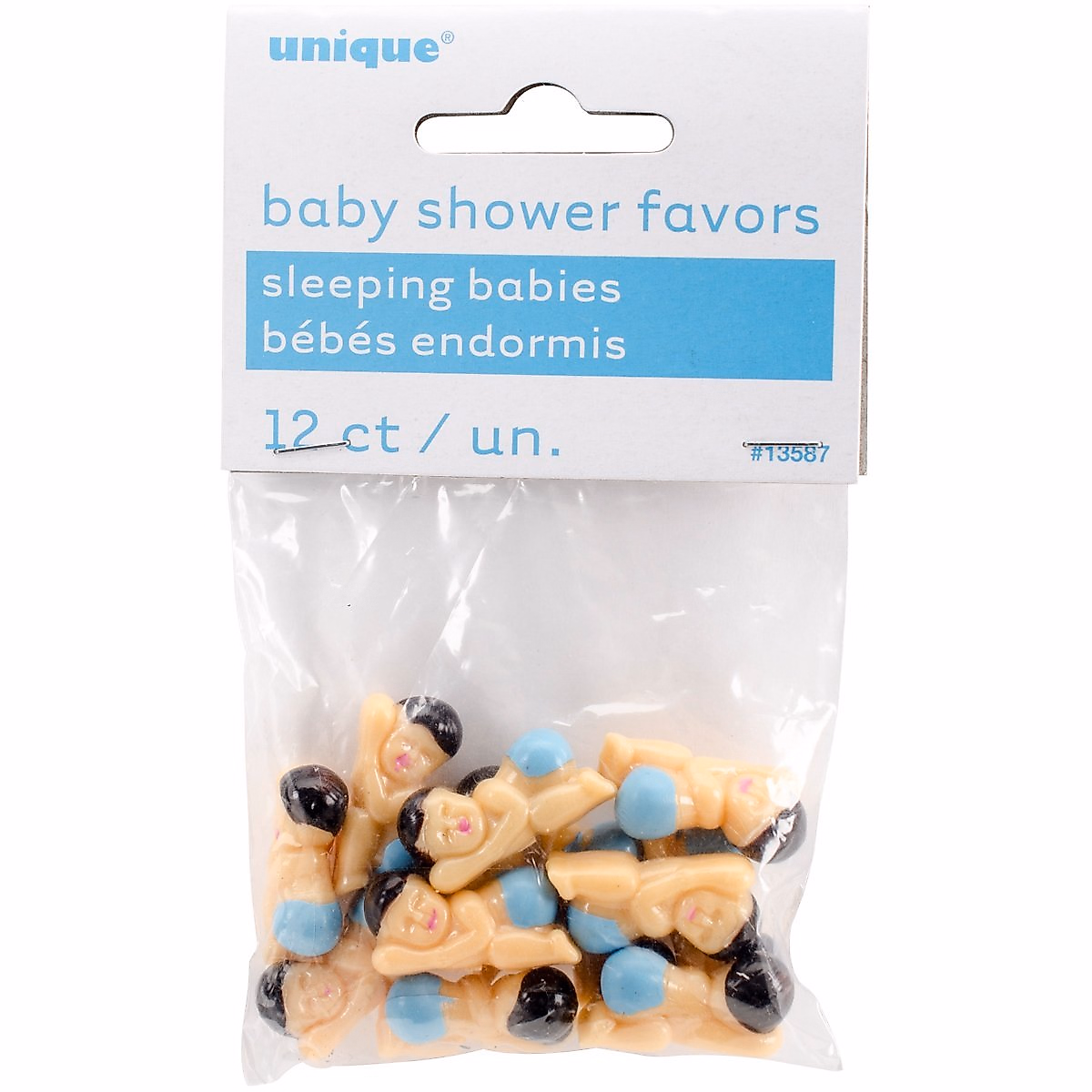 Unique Industries Sleeping Baby Boy Favors, 1", Blue, 12 pcs