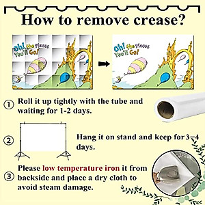 Dr. Seuss Day Castle Congrats Photography Backdrops 5x3ft Oh The Places You'll Go Adventure Begins Photo Background for Back to School Kids' Party Banner Dessert Cake Table Decor Prop