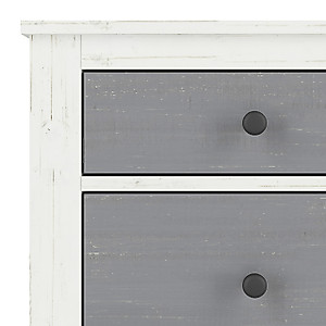 Child Craft Ocean Grove 6 Drawer Dresser for Nursery or Bedroom, Plenty of Storage, Anti-Tip Kit Included to Prevent Tipping, Non-Toxic, Baby Safe Finish (White/Gray)