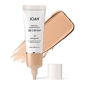 JOAH Perfect Complexion BB Cream with Hyaluronic Acid and Niaciminade, Korean Makeup with Medium Buildable Coverage, Evens Skin Tone, Lightweight, Semi Matte Finish, Tan with Neutral Undertones (Light with Cool Undertones)