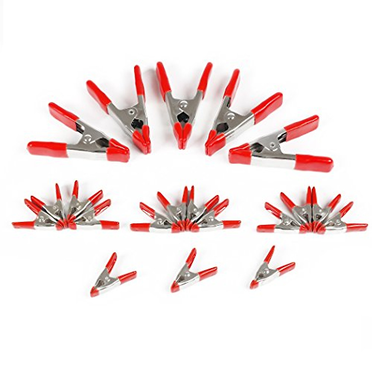 WORKPRO 20-Piece Steel Spring Clamp Set, 15pc 3/4" clamps, 5pc 1" clamps for Wood Working, DIY, Photo Studio Backdrops Backgrounds, W001401A