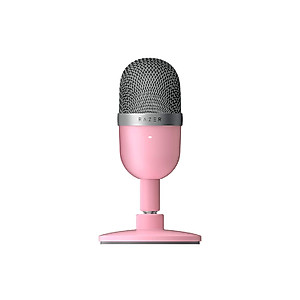 Razer Seiren Mini - USB Condenser Microphone for Streaming (Compact with Supercardioid Polar Pattern, Tiltable Stand, Integrated Shock Absorber) Quartz Pink