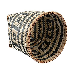 Cabilock Woven Trash Can Natural Wastebasket Garbage Bin Small Seagrass Rubbish Container Wicker Storage Basket Laundry Hamper Planter Pot for Kitchen Office
